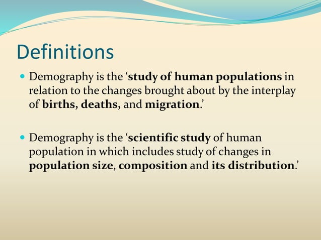Demography | PPTX | Geology | Science