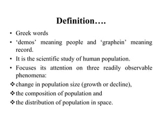 demography community health nursing pptt | PPTX