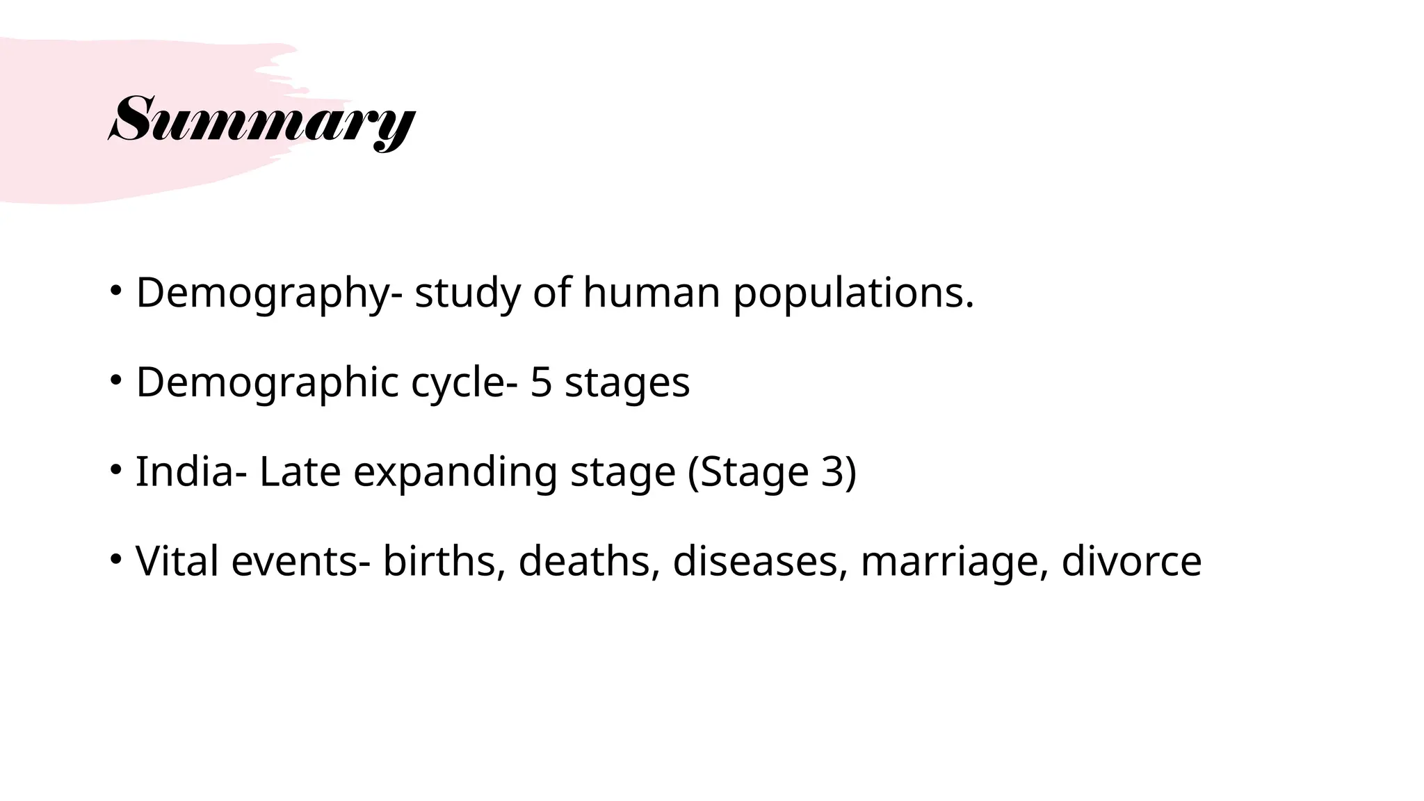 DEMOGRAPHY-PRINCIPLES, CYCLE, VITAL STATISTICS | PPTX