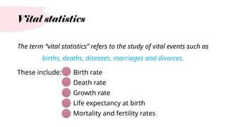 DEMOGRAPHY-PRINCIPLES, CYCLE, VITAL STATISTICS | PPTX