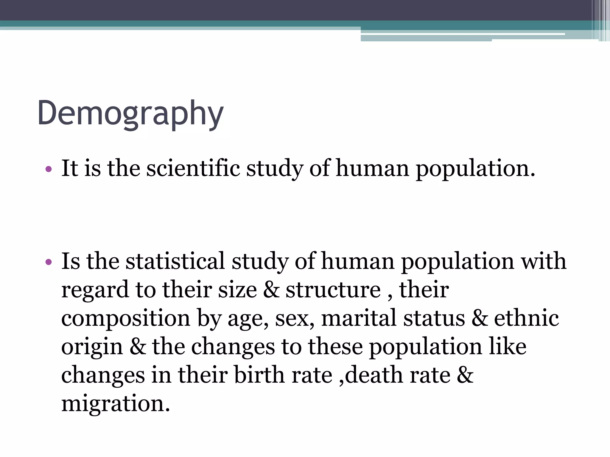 Demography presentation | PPTX