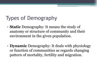 Demography presentation | PPTX