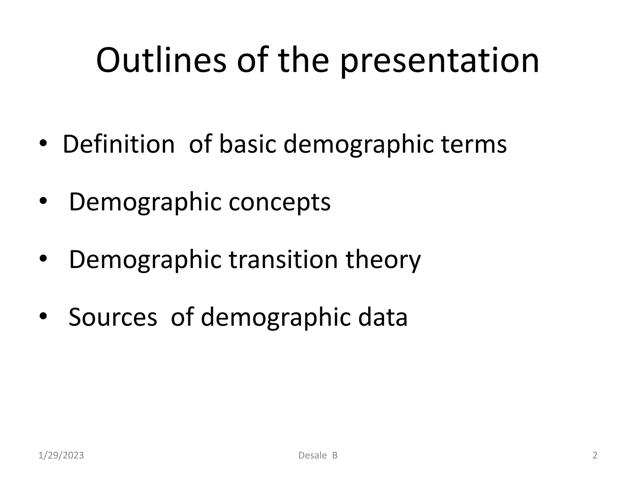 introduction to demography | PPTX