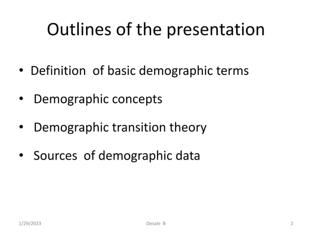 introduction to demography | PPTX