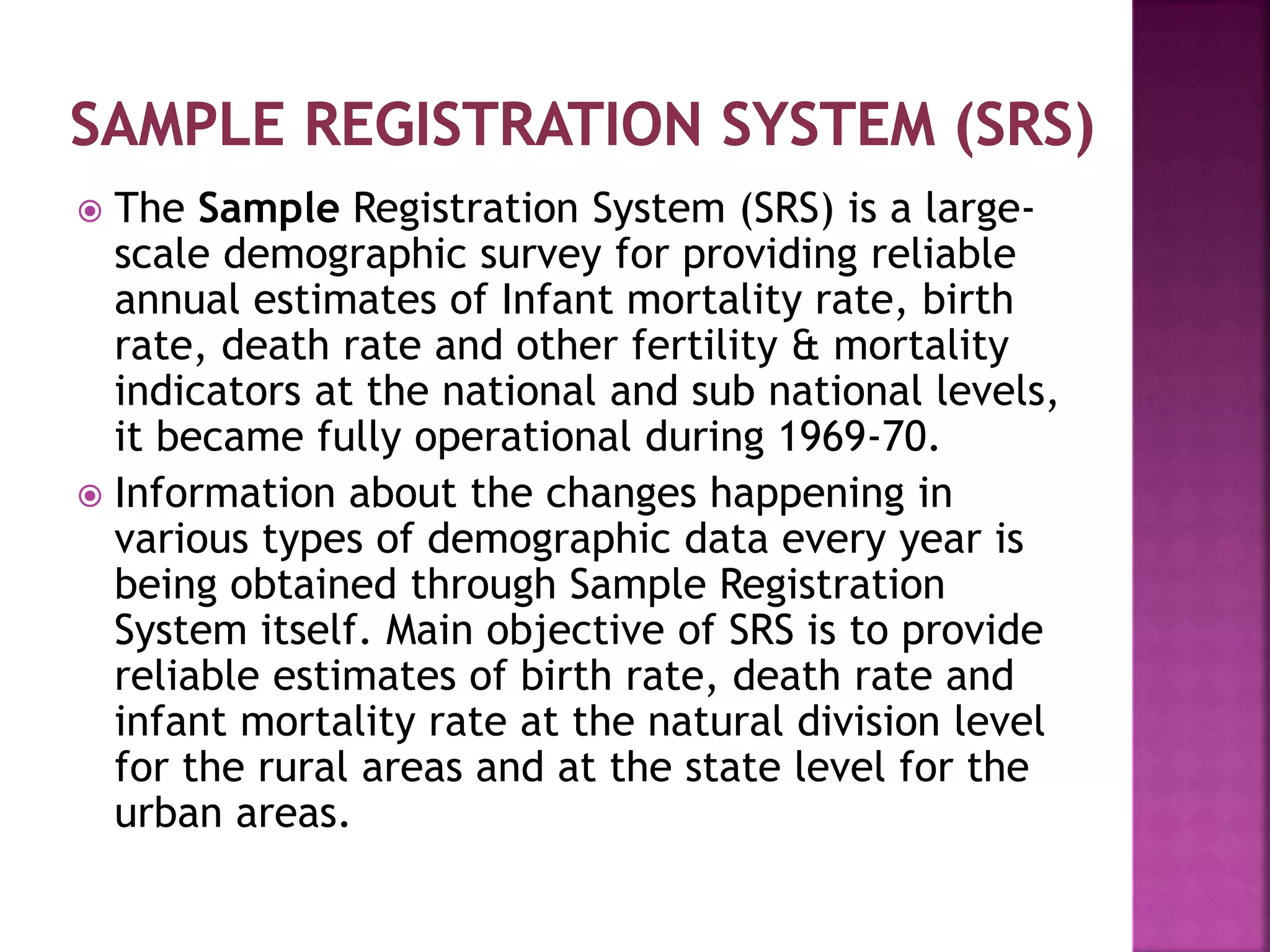 Demography - Methods of collection of demographic data | PPTX