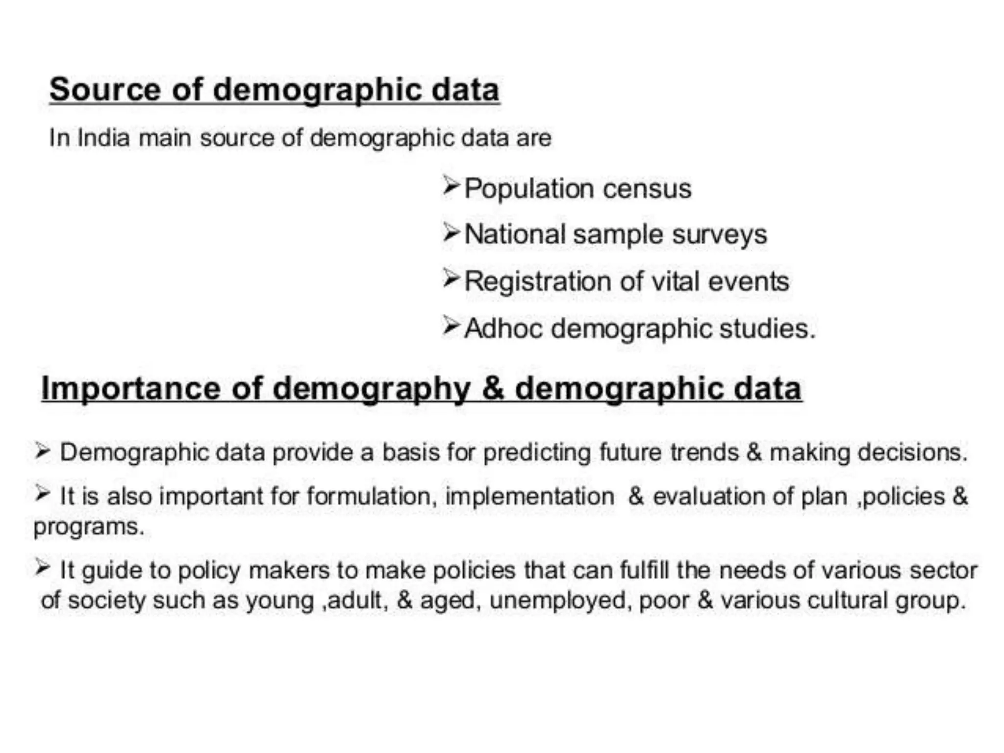 Demography lecture ppt | PPTX