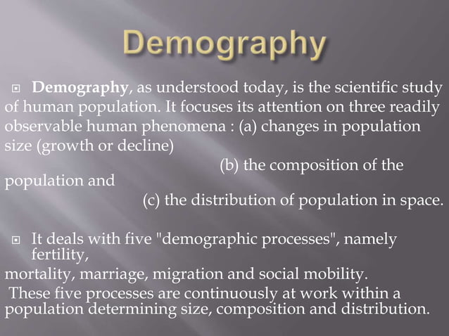 Demography lecture ppt | PPTX