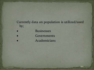 Demography lecture ppt | PPTX
