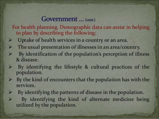 Demography lecture ppt | PPTX