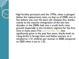 Demography of Italy | PPT