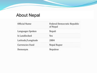 Demography of nepal | PPTX | Reproductive Health | Diseases and Conditions