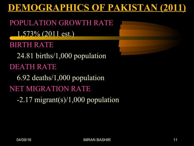 Demography of pakistan | PPT