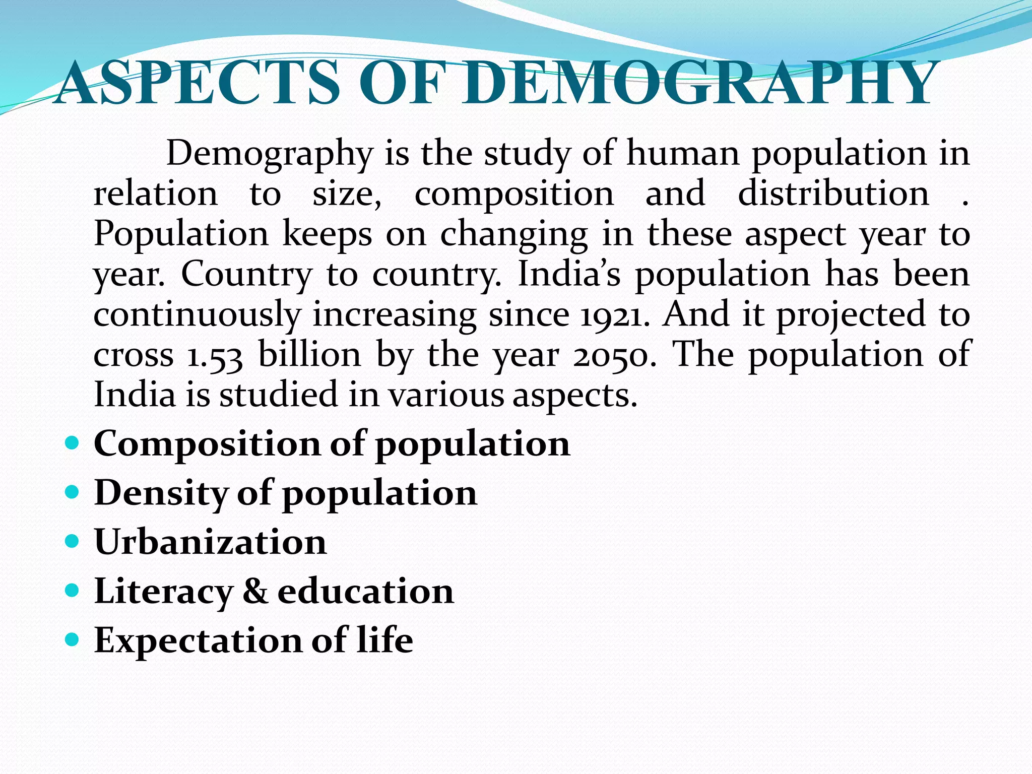 Demography ppt | PPTX