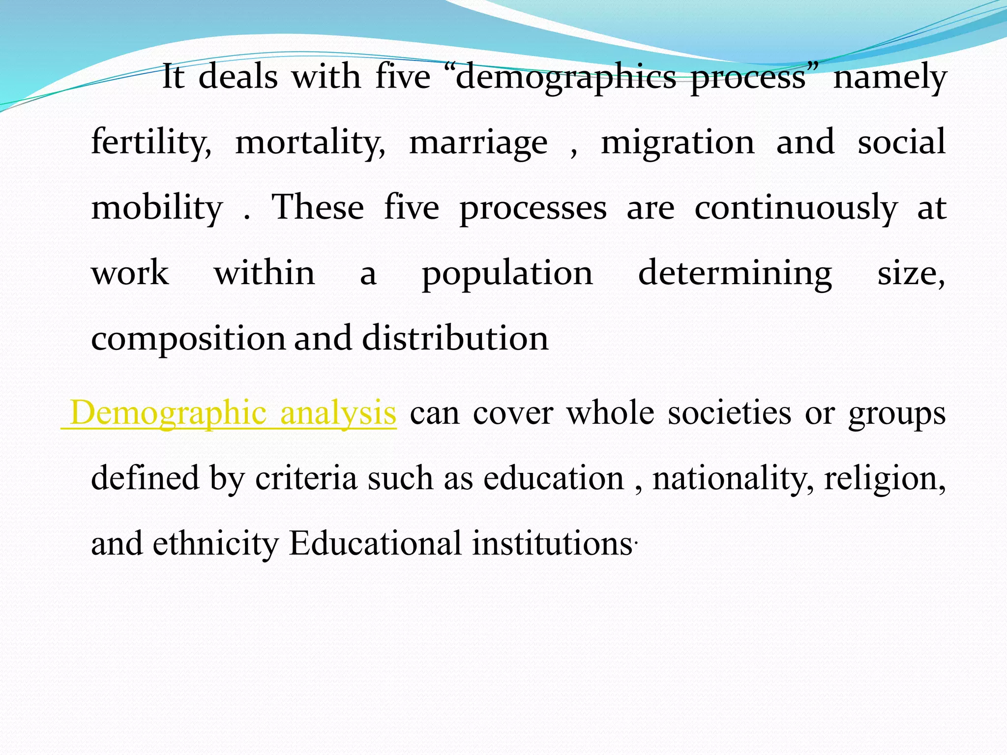 Demography ppt | PPTX