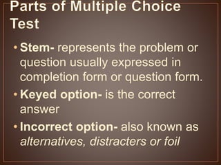 Multiple Choice Test | PPTX