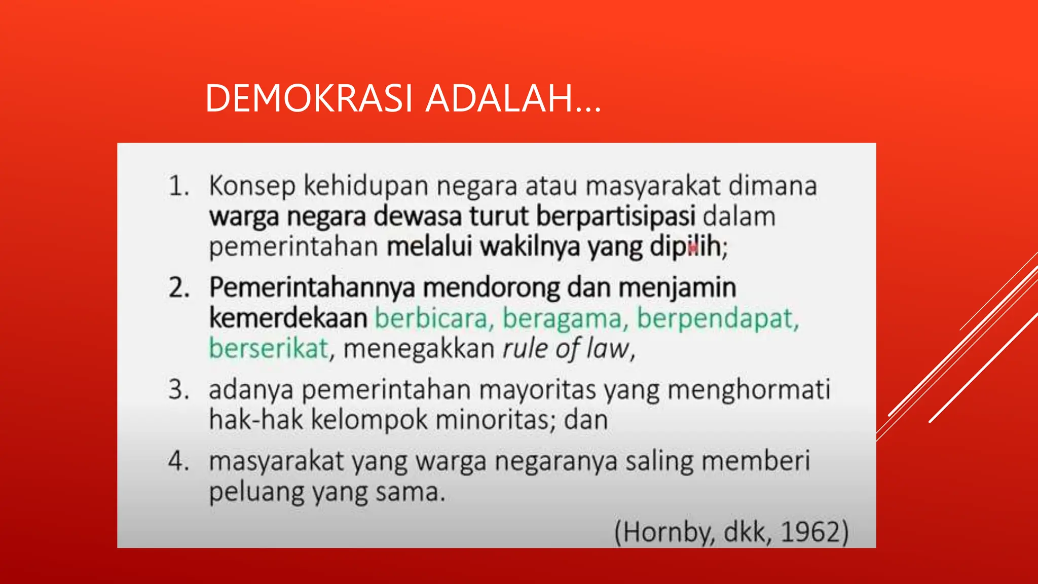 DEMOKRASI: Memahami pengertian demokrasi | PPTX