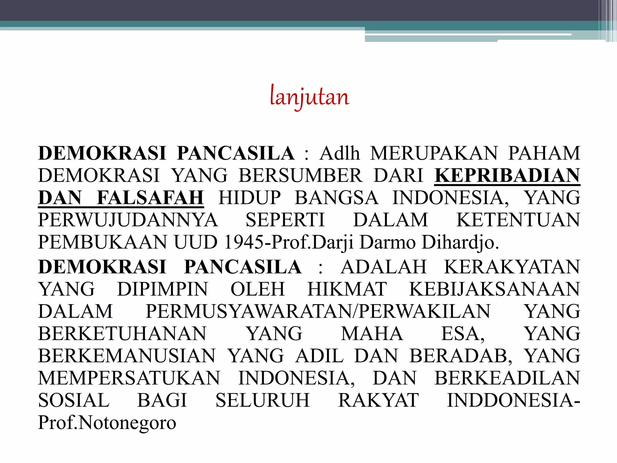 Demokrasi pancasila | PPTX