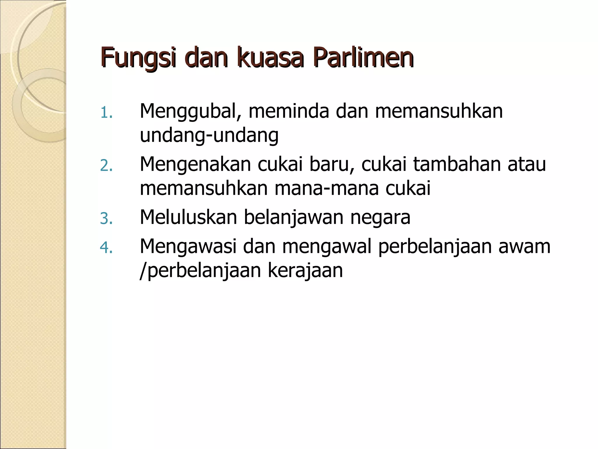 Demokrasi berparlimen bab 10 | PPT