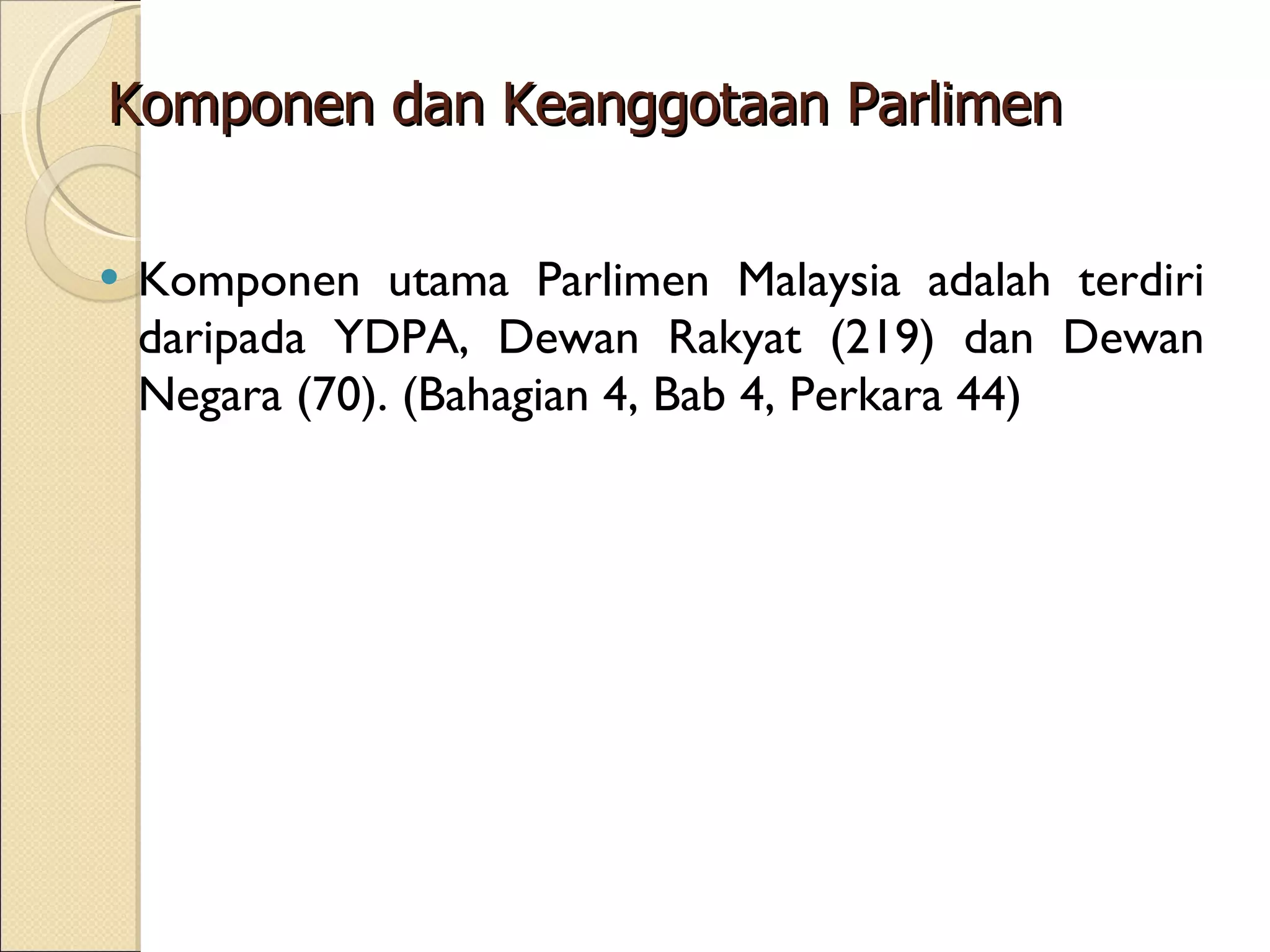 Demokrasi berparlimen bab 10 | PPT