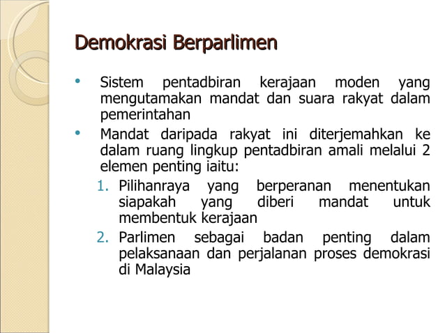 Demokrasi berparlimen bab 10 | PPT