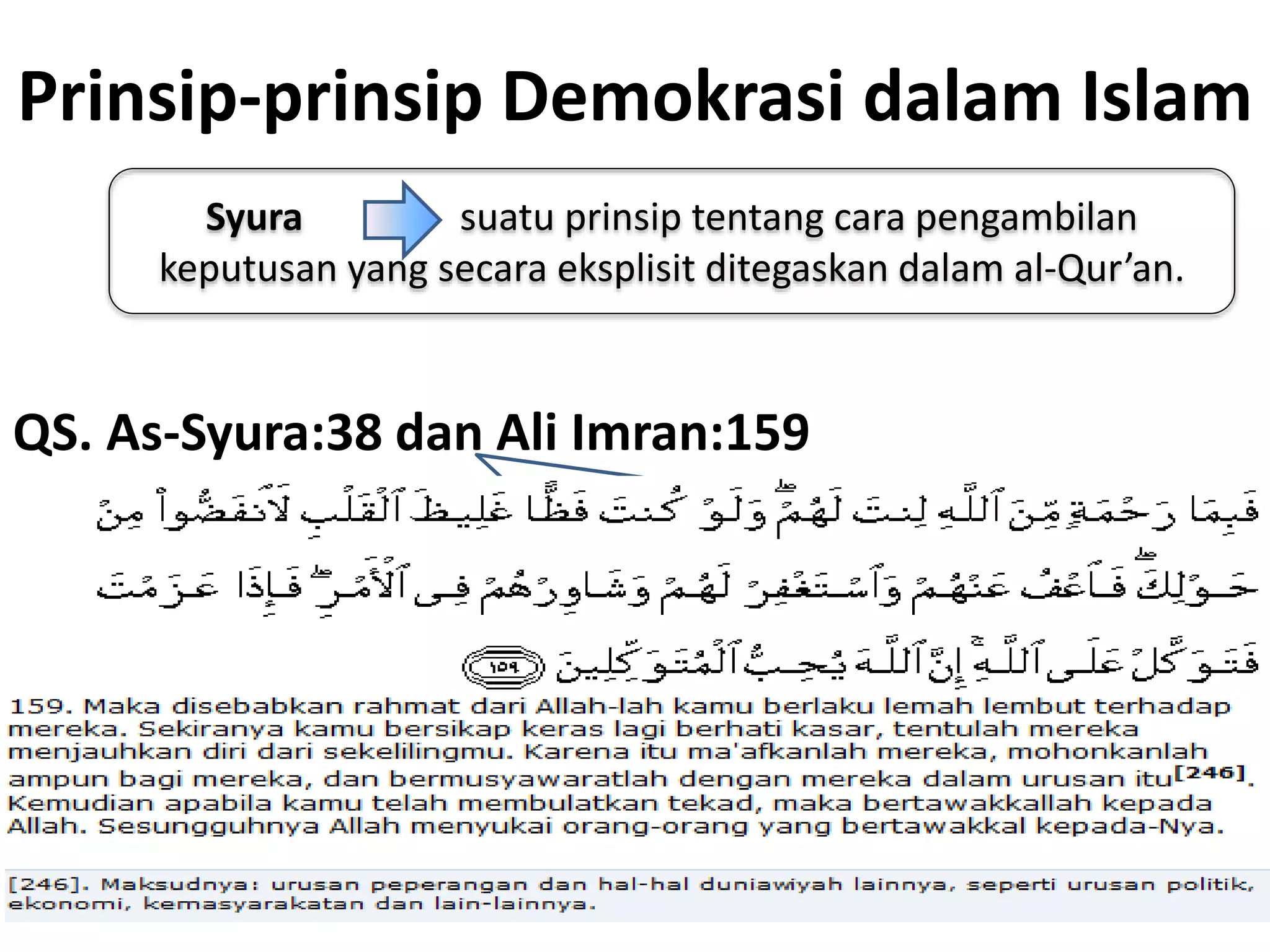 Demokrasi dalam ajaran islam | PPTX