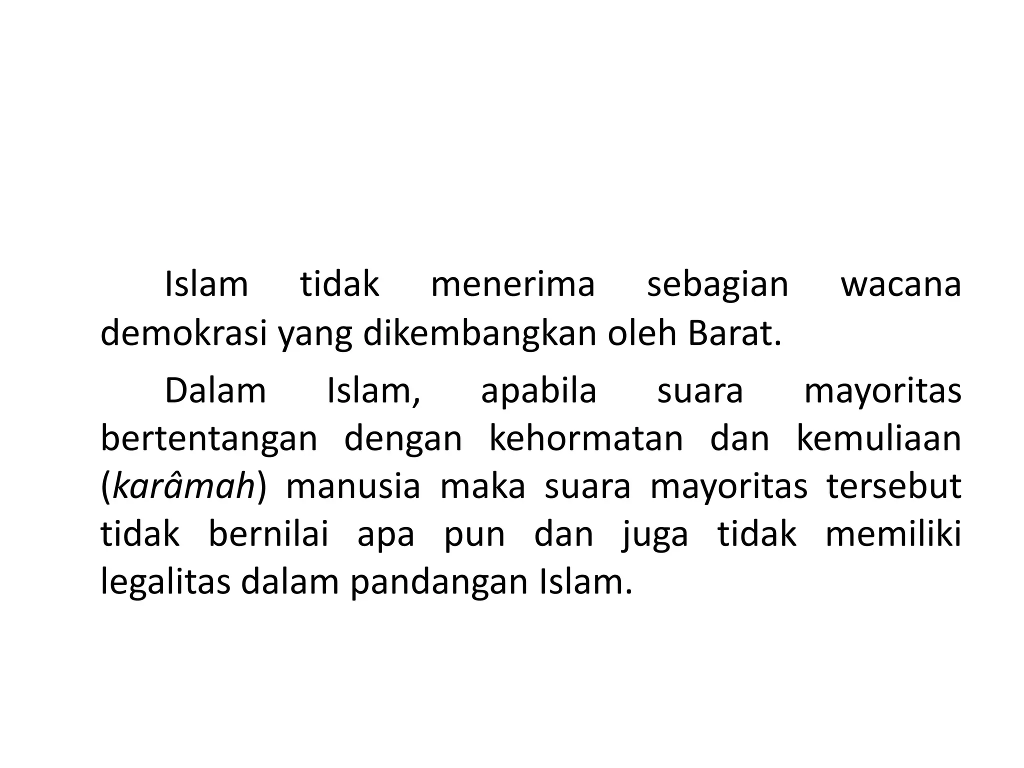 Demokrasi dalam ajaran islam | PPTX