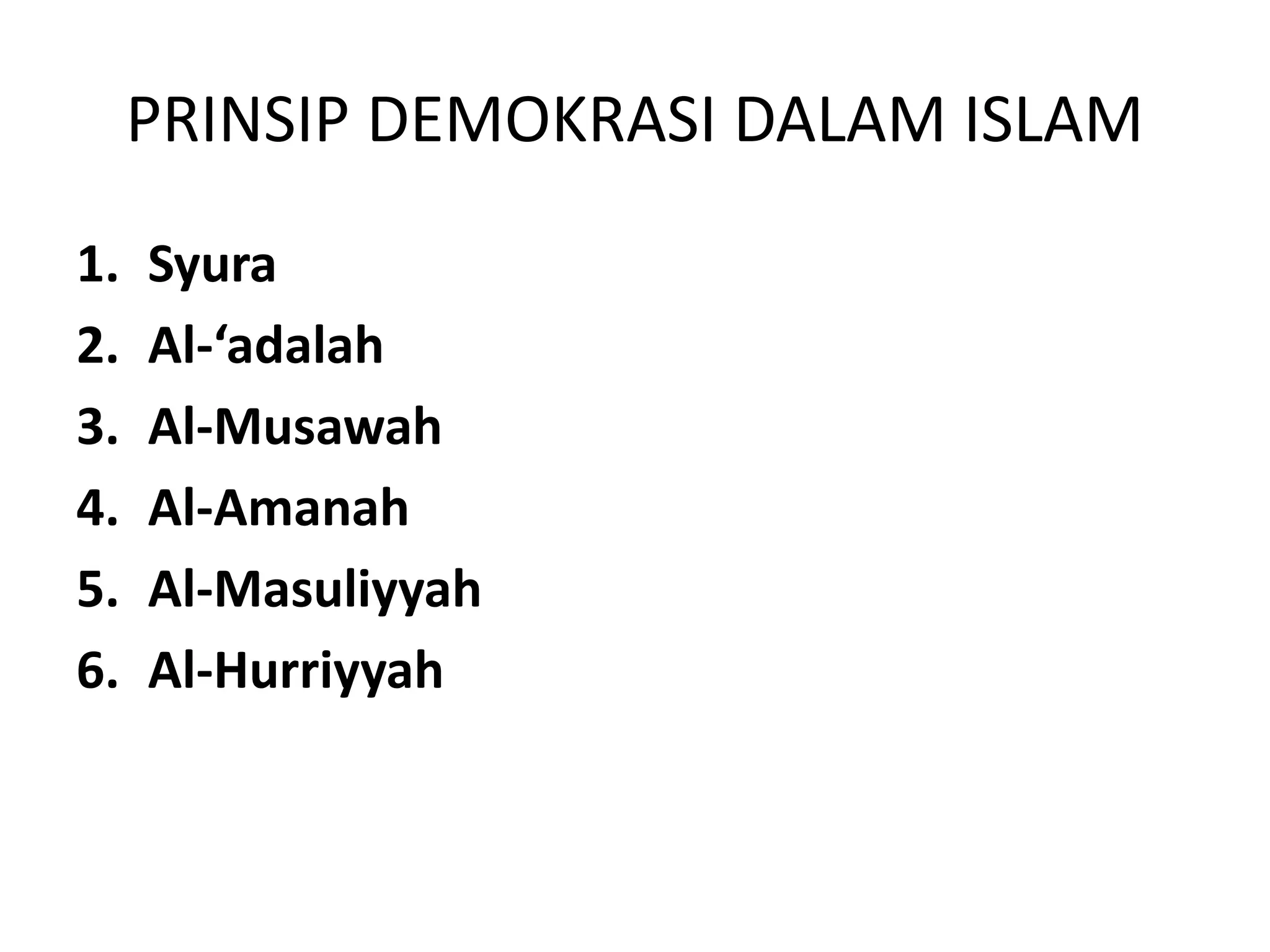 Demokrasi dalam ajaran islam | PPTX