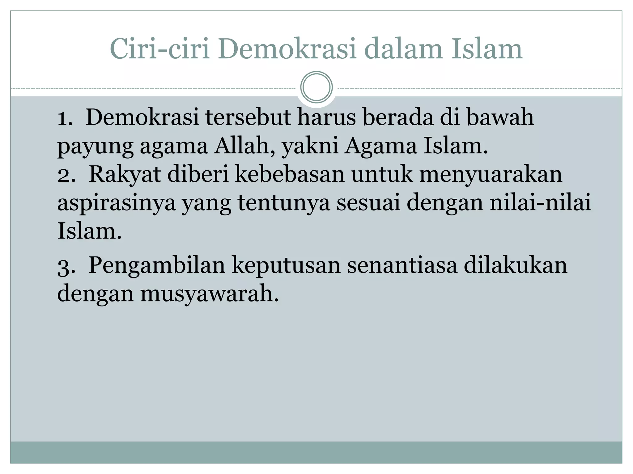 Demokrasi dalam islam | PPTX