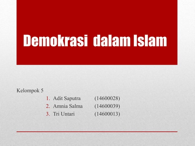 Demokrasi dalam islam | PPTX