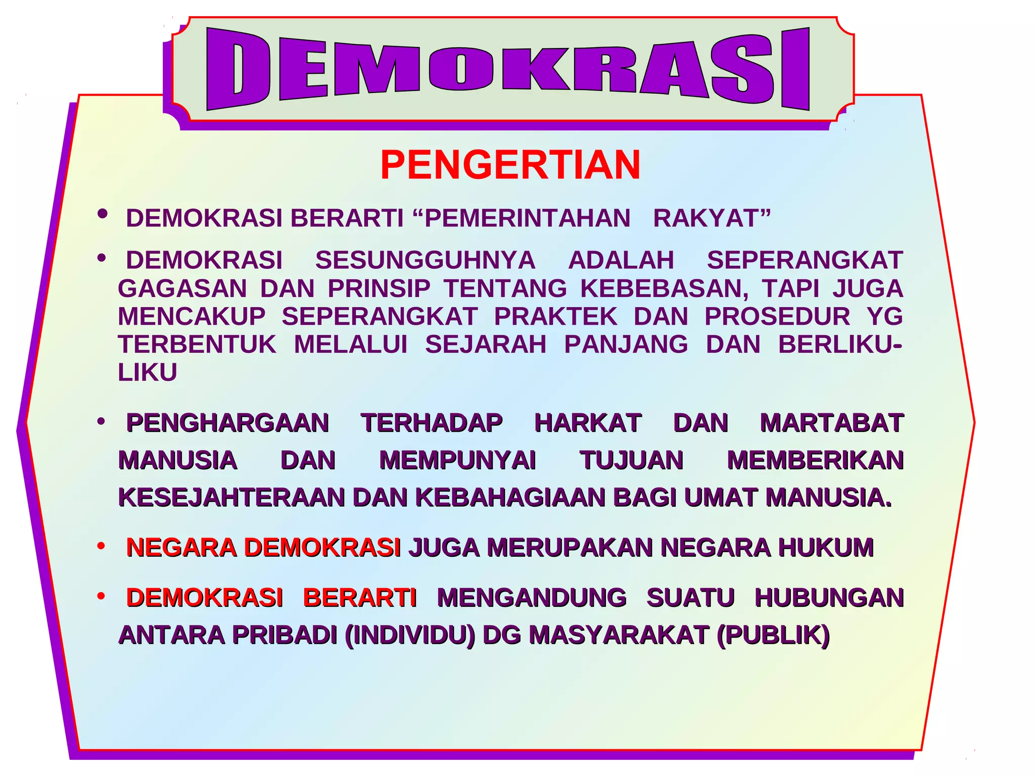 Demokrasi dan ham. kul 3 | PPT