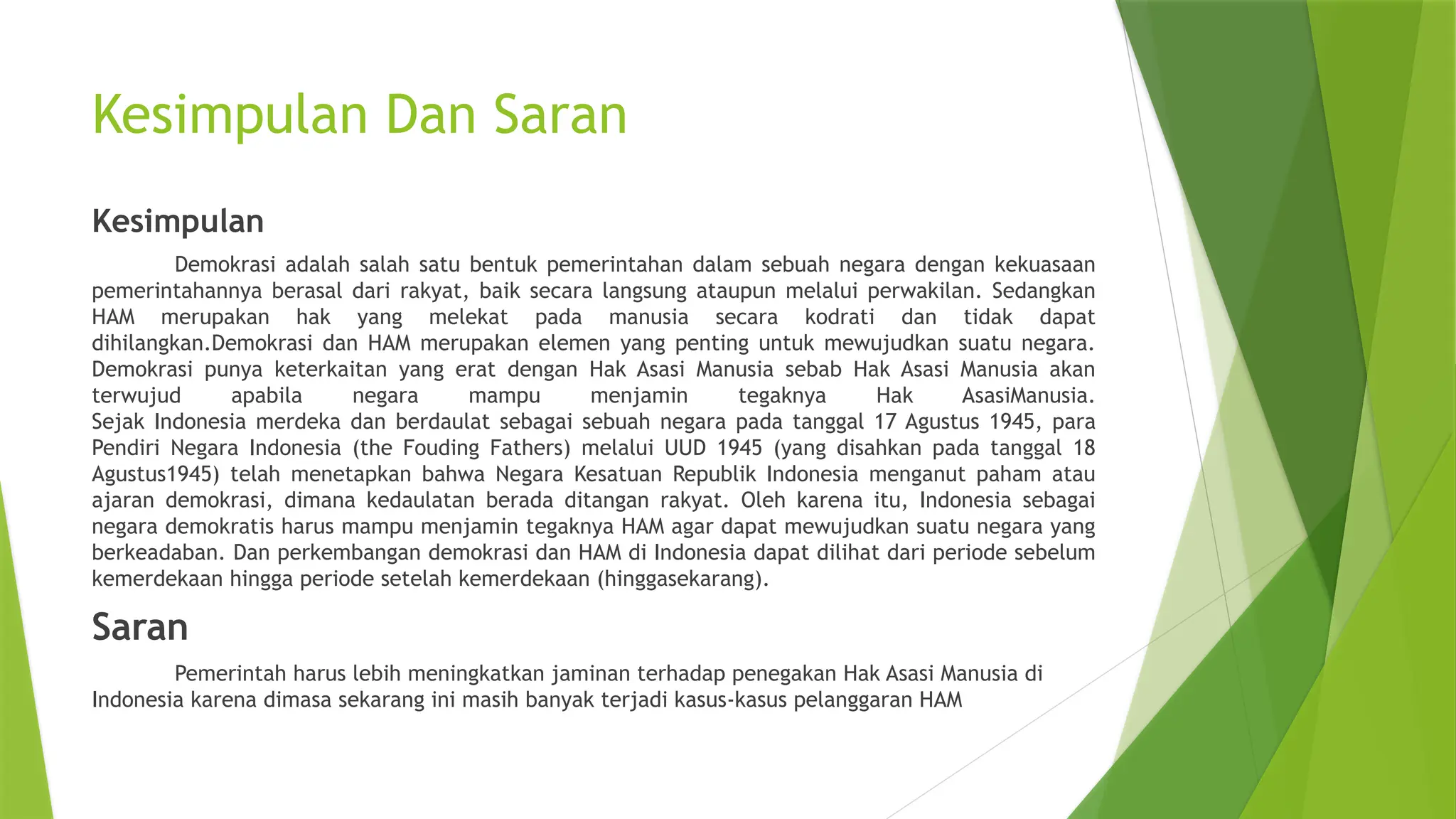Mengenal apa itu Demokrasi dan HAM menurut para ahli | PPTX