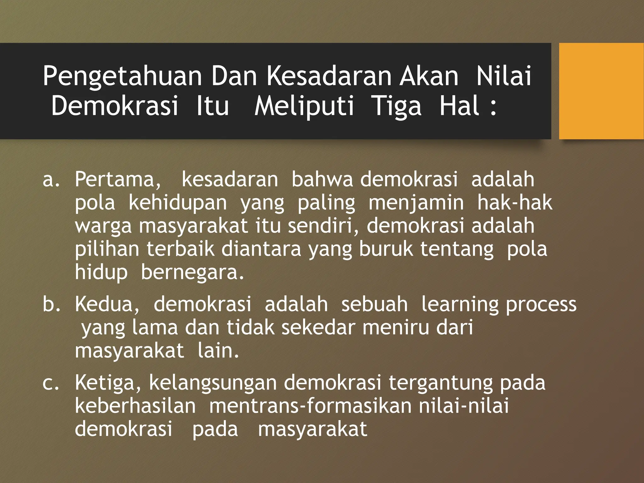 pelaksanaan demokrasi di Indonesia pada masa lalu | PPT