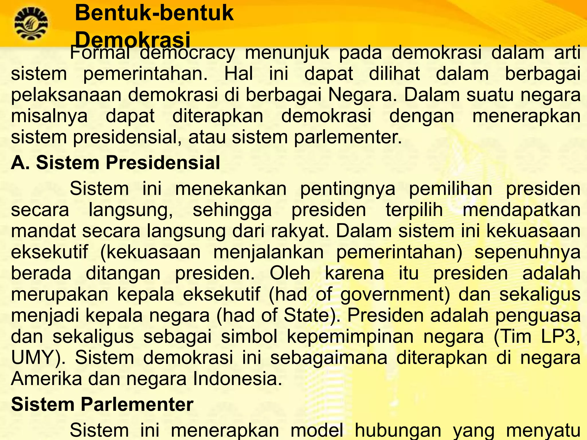 Demokrasi indonesia | PPTX