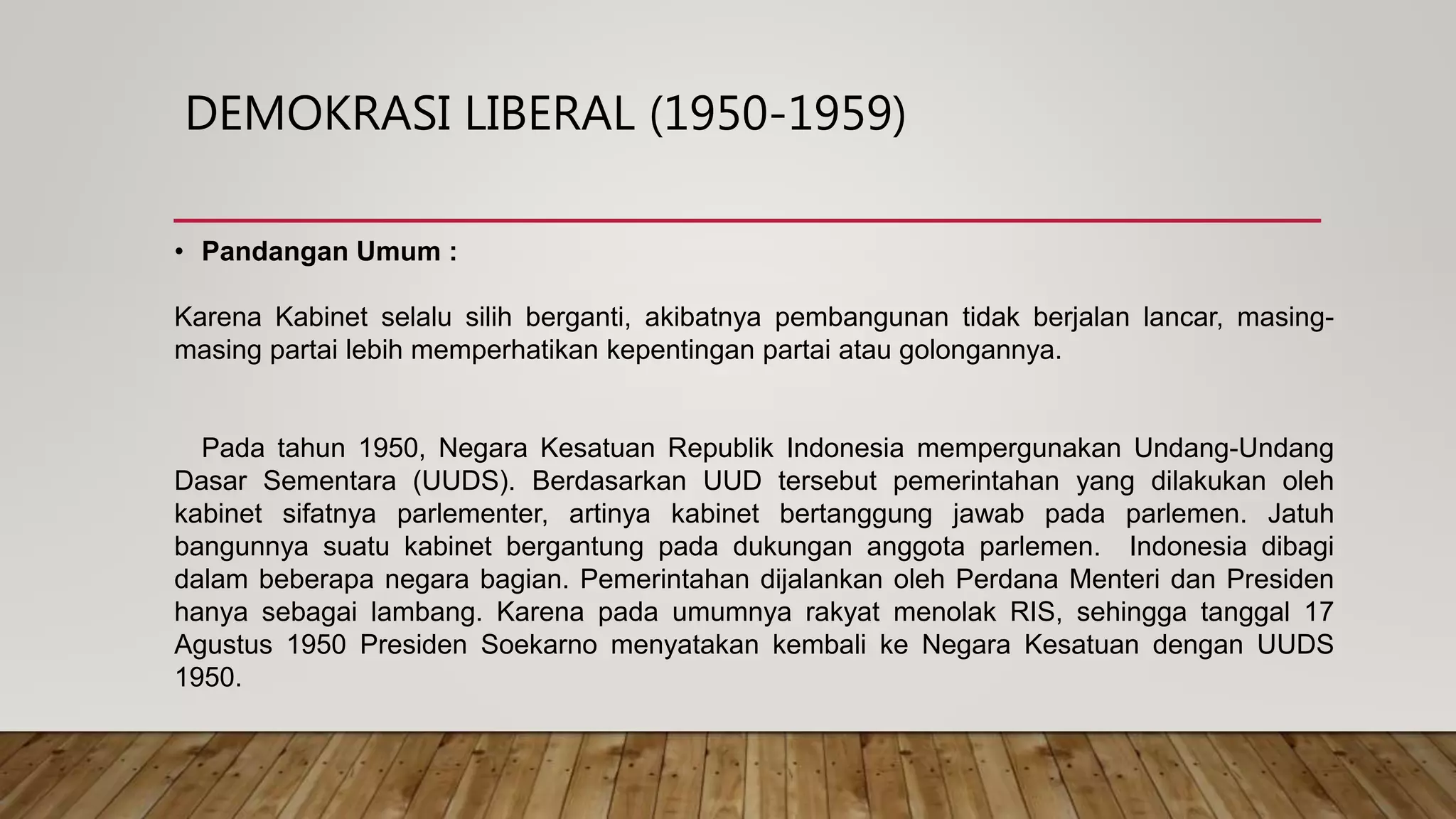 Demokrasi liberal dan terpimpin indonesia | PPTX