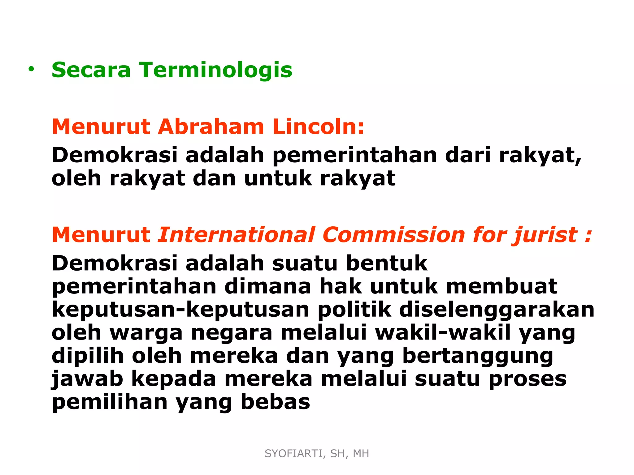 Demokrasi pancasila (modul pancasila) | PPT