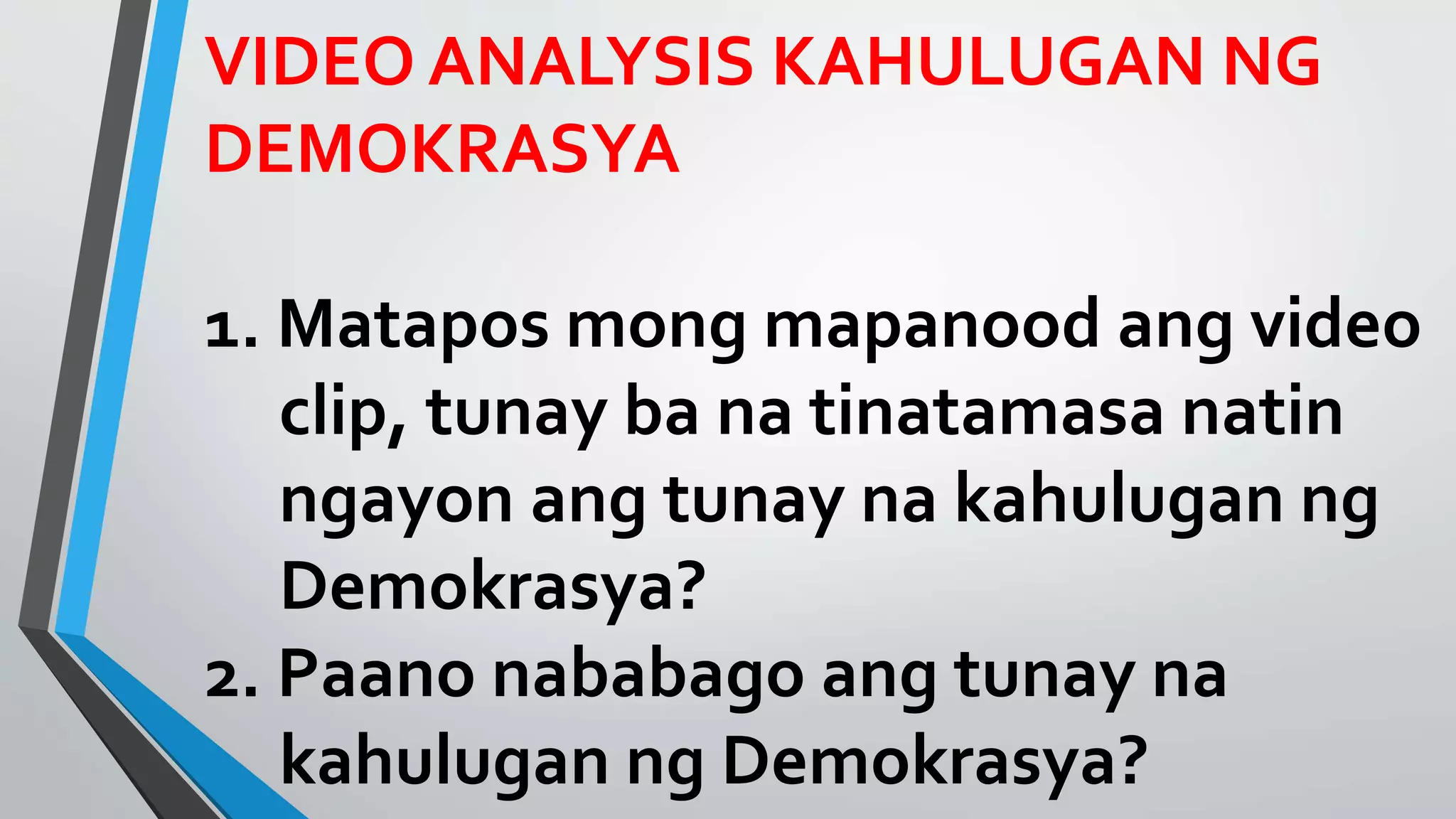 Demokrasya sa china for observation grade 7 | PPTX