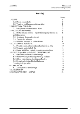 Demokratsko uredjenje u atini maturski -istorija-23 | DOC