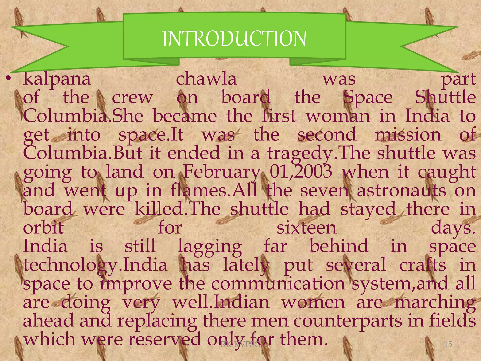 Kalpana Chawla Demo Lesson | PPTX