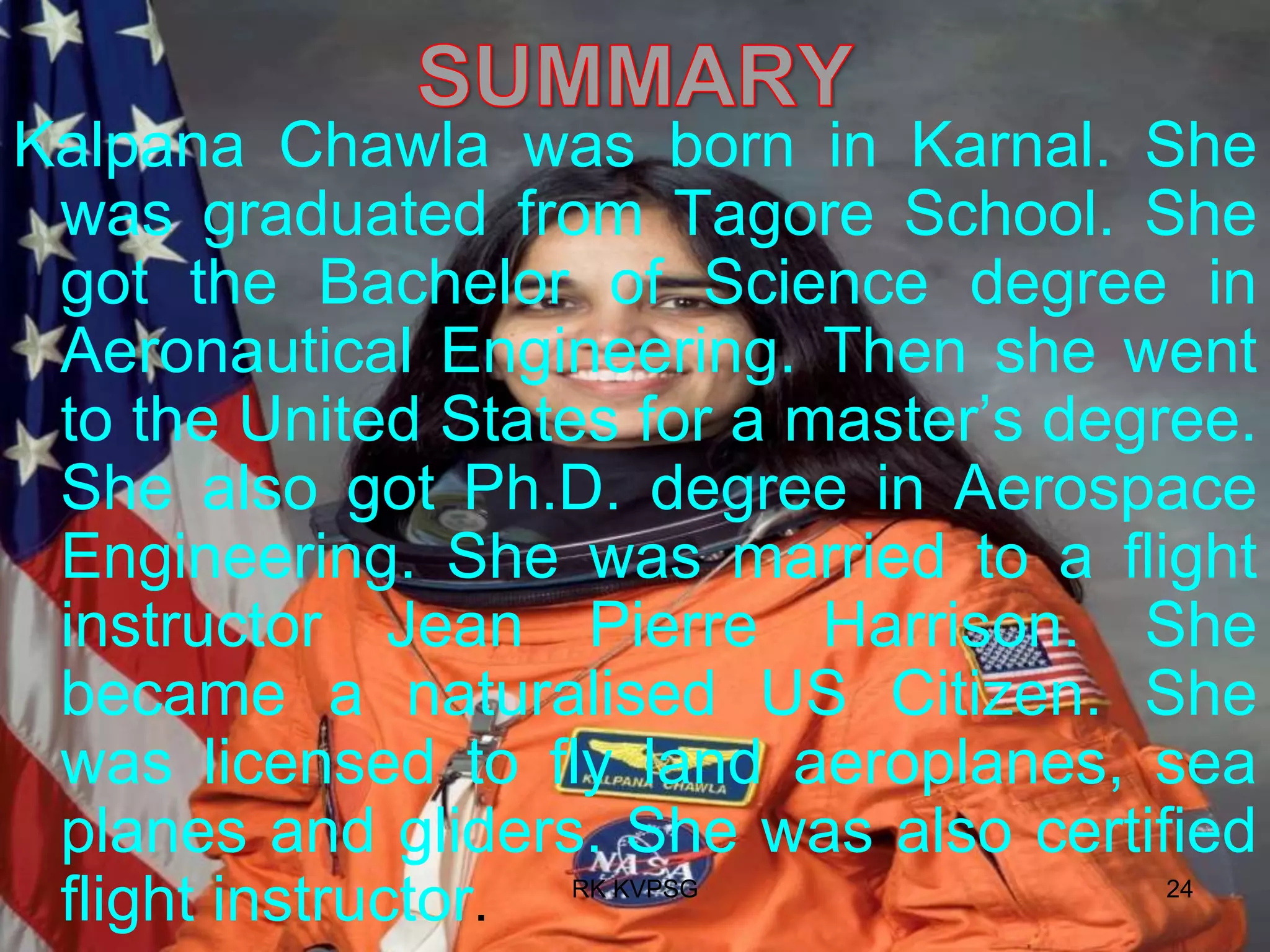 Kalpana Chawla Demo Lesson | PPTX