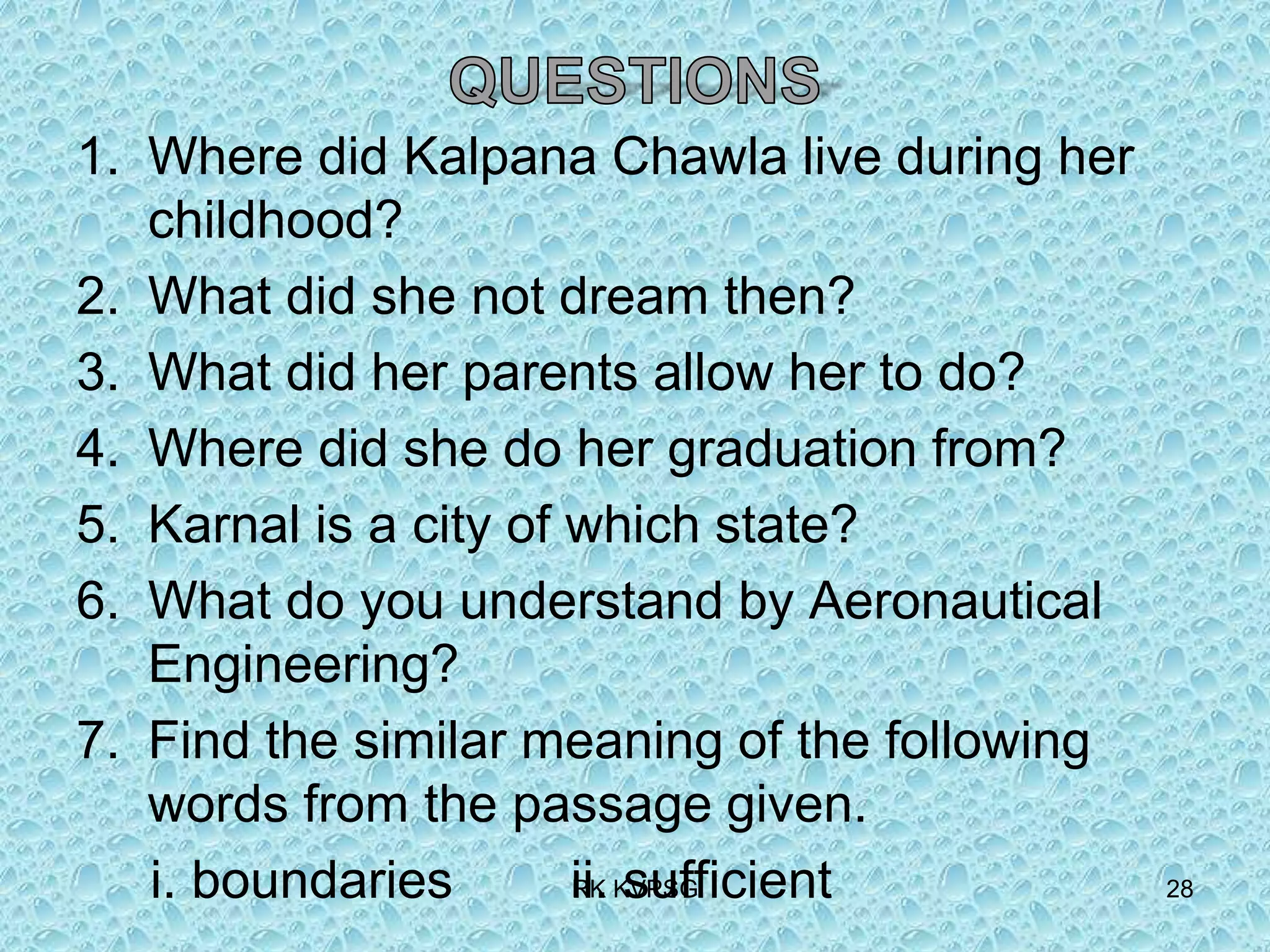 Kalpana Chawla Demo Lesson | PPTX