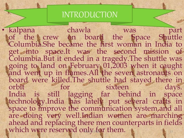 Kalpana Chawla Demo Lesson | PPTX