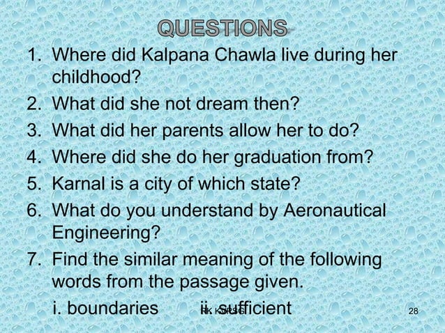 Kalpana Chawla Demo Lesson | PPTX