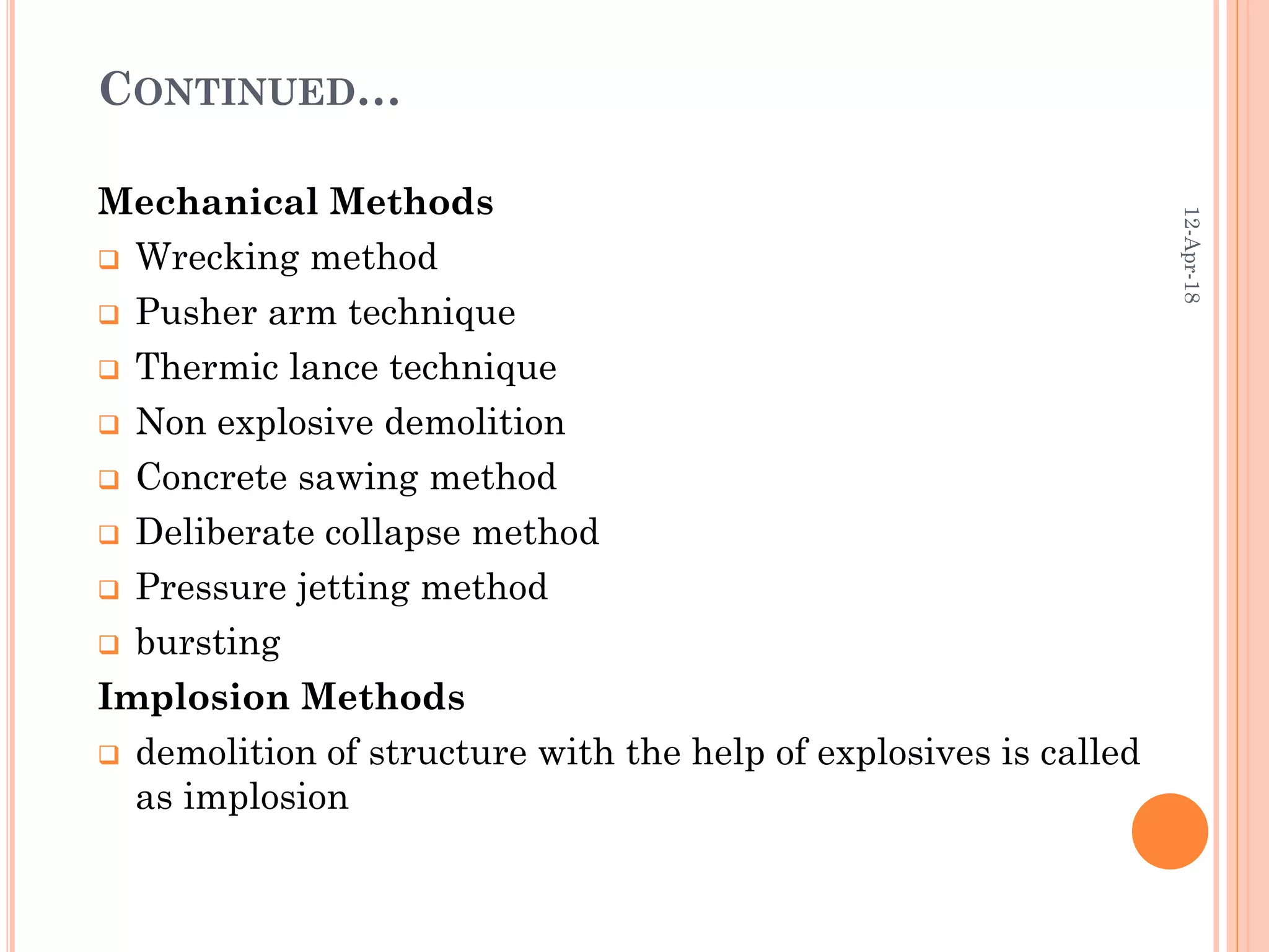 Demolishing of concrete structures | PDF