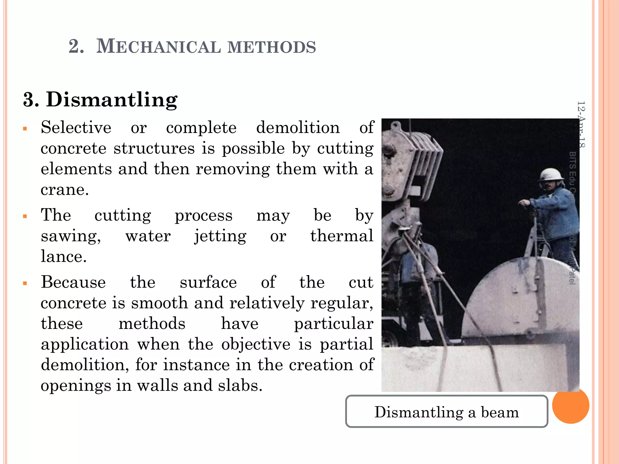 Demolishing of concrete structures | PDF