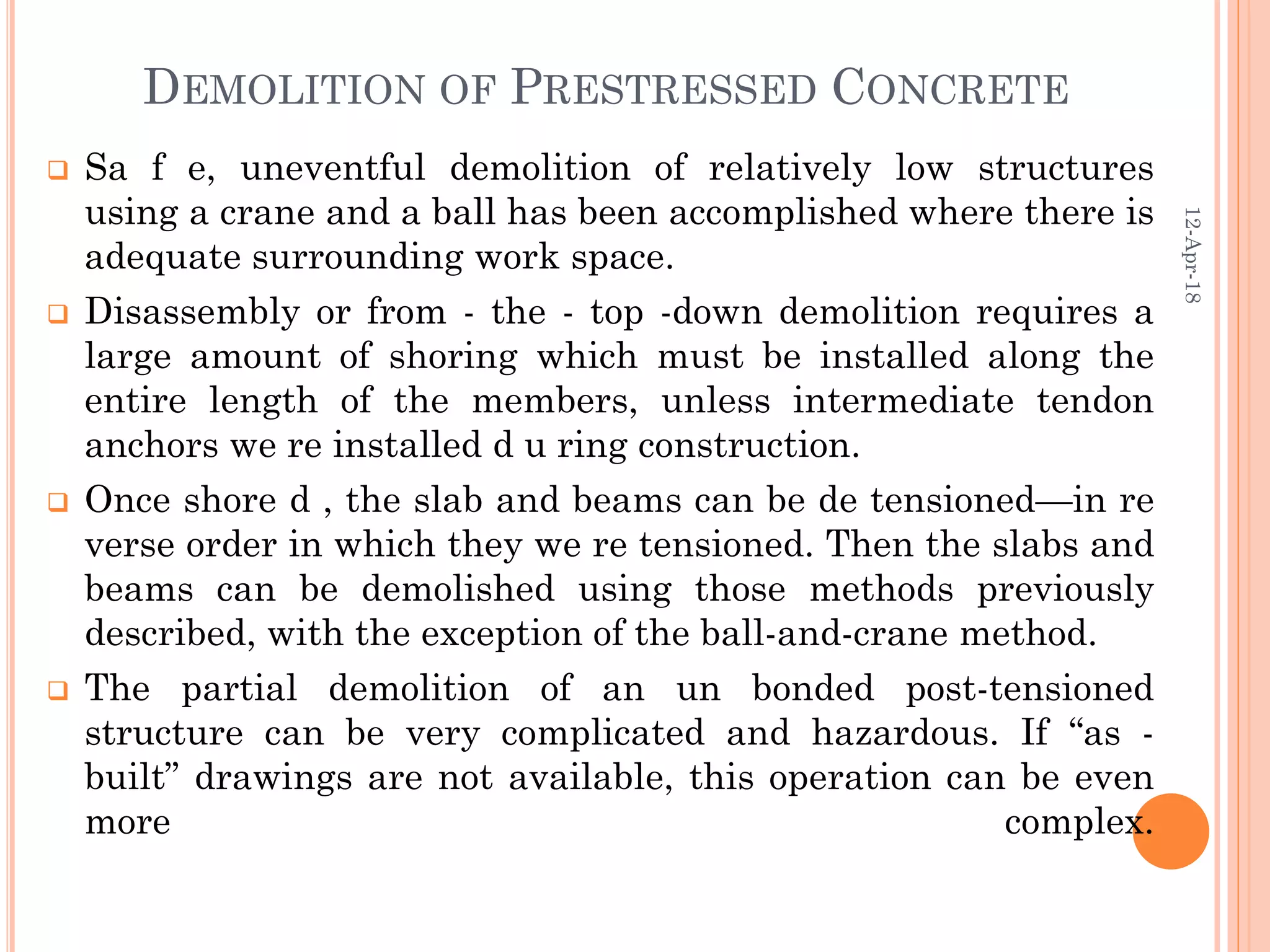 Demolishing of concrete structures | PDF