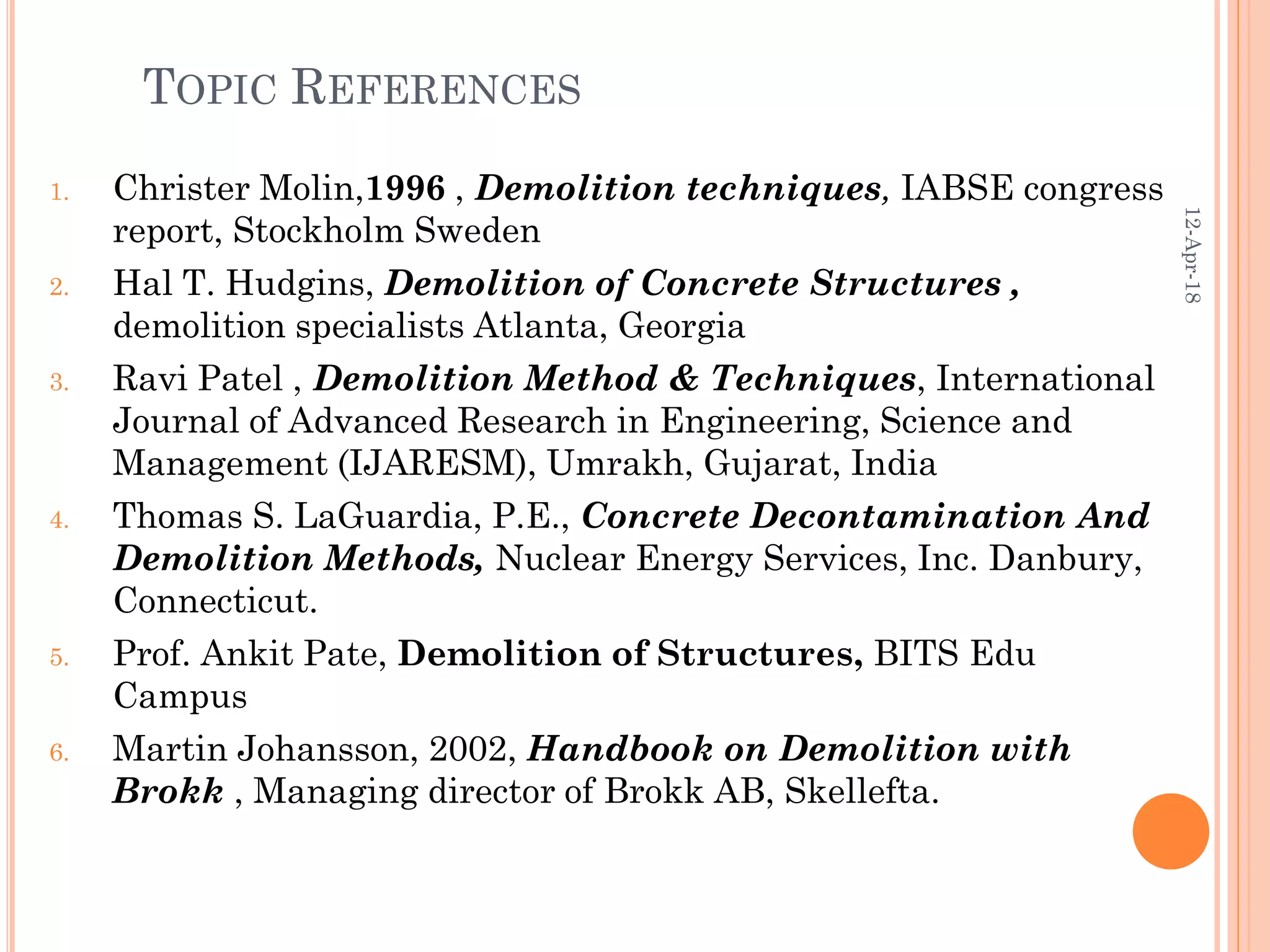 Demolishing of concrete structures | PDF