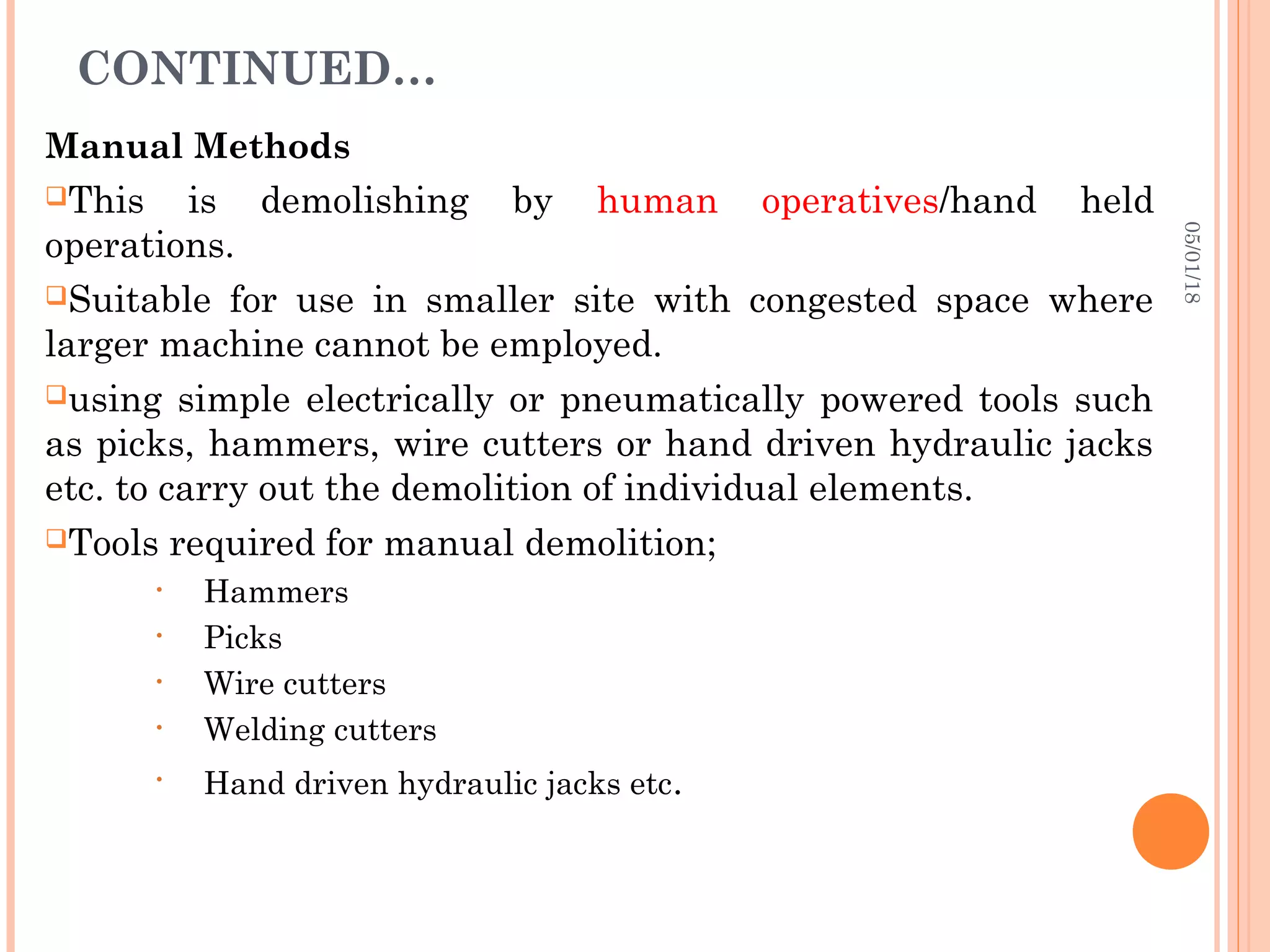 Demolishing of concrete structures | PPT