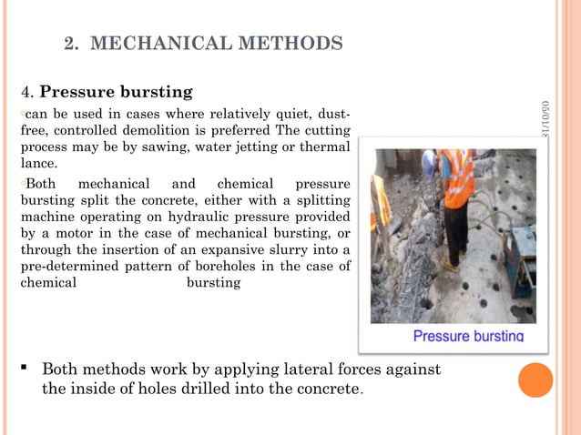 Demolishing of concrete structures | PPT