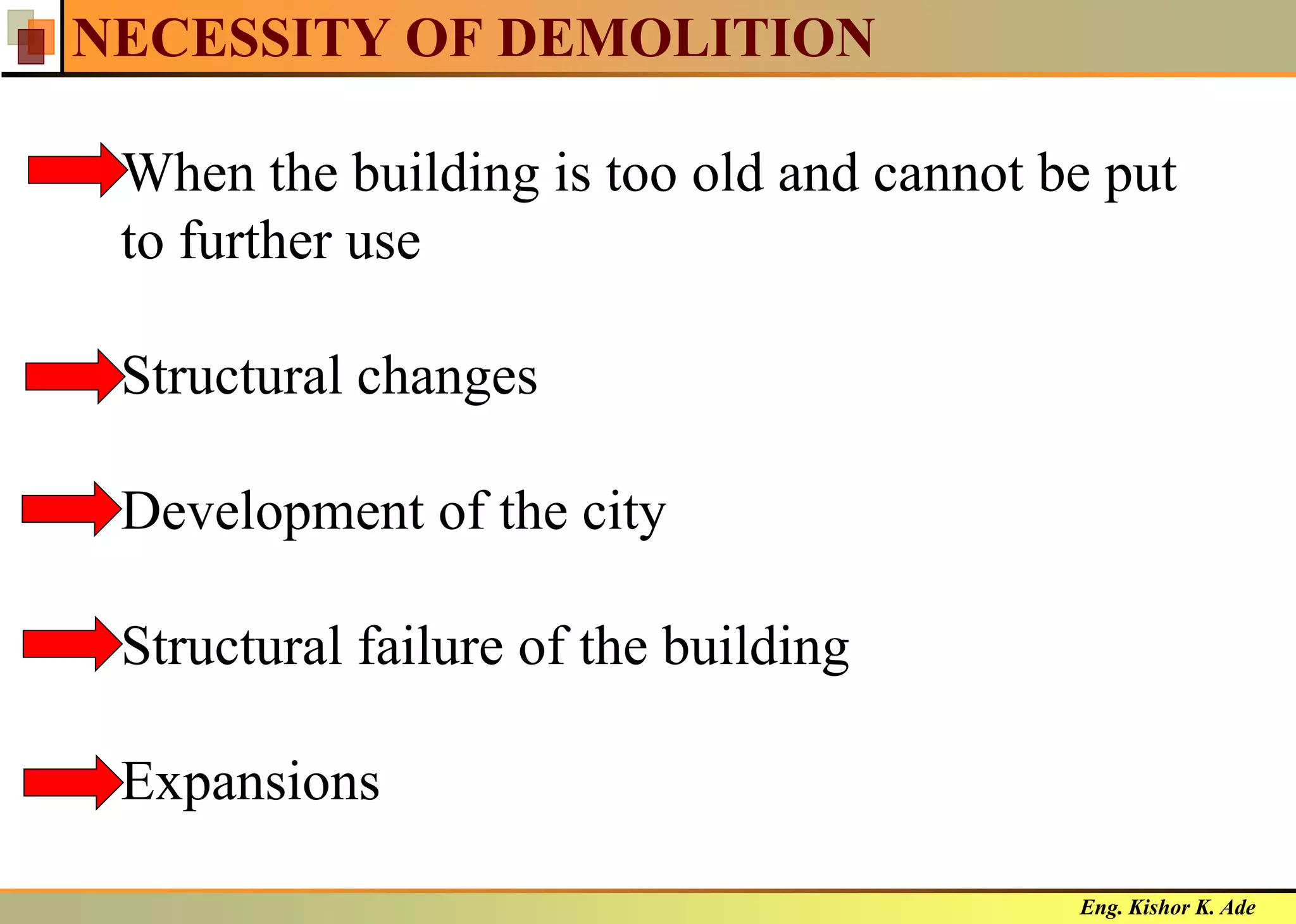 Demolition work of existing building | PDF