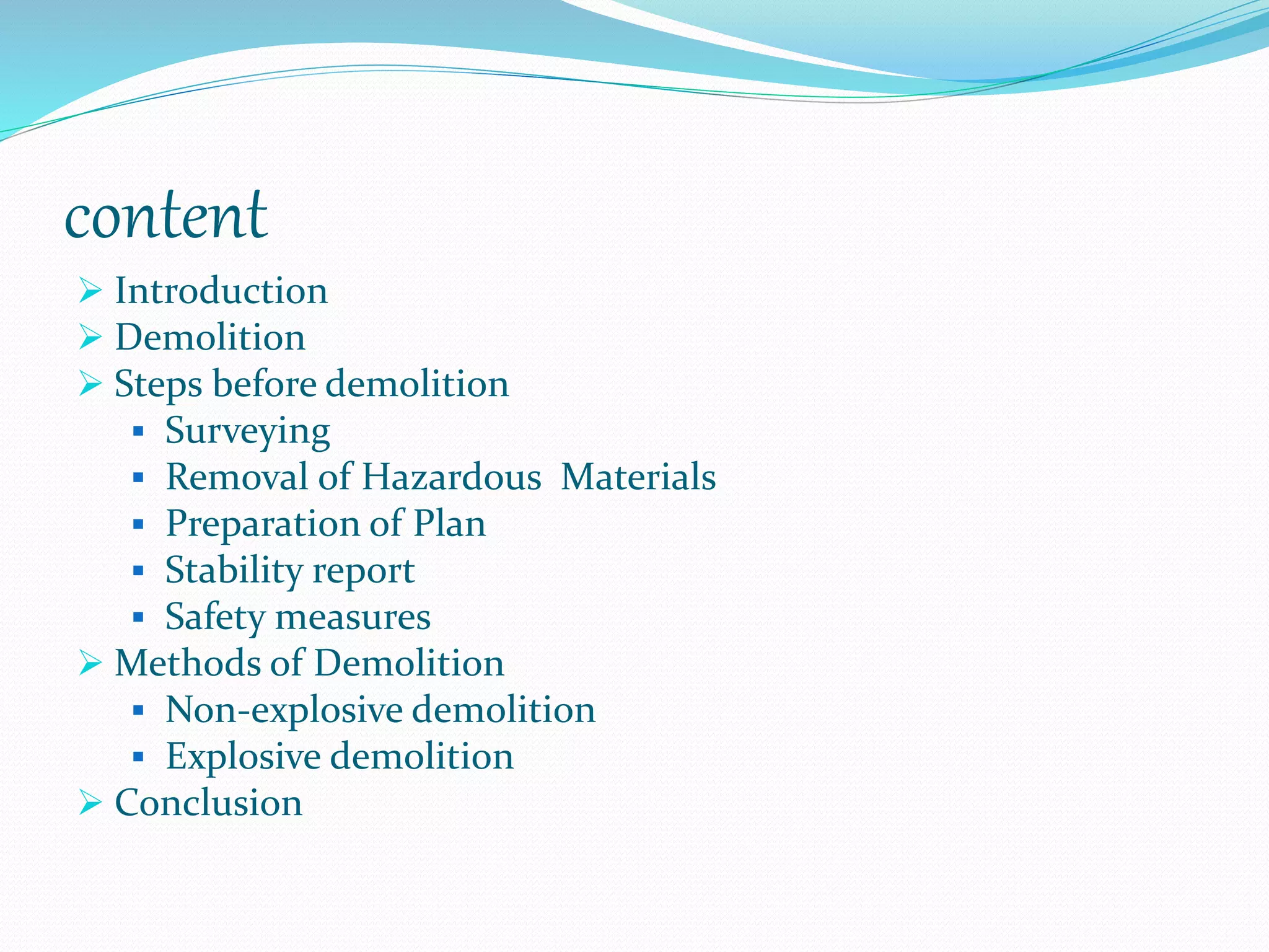 Demolition of a building | PPTX